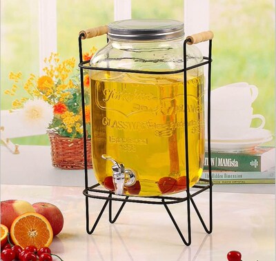 Glass water jar bucket drinking fountain glass juice bottle