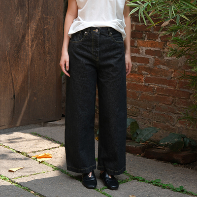 【SALE】Studio Nicholson CURVED LEG 宽松休闲长裤直筒牛仔裤女