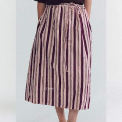 inLESS丨Casey Casey BIG SQUARE SKIRT 纯棉条纹半身裙女