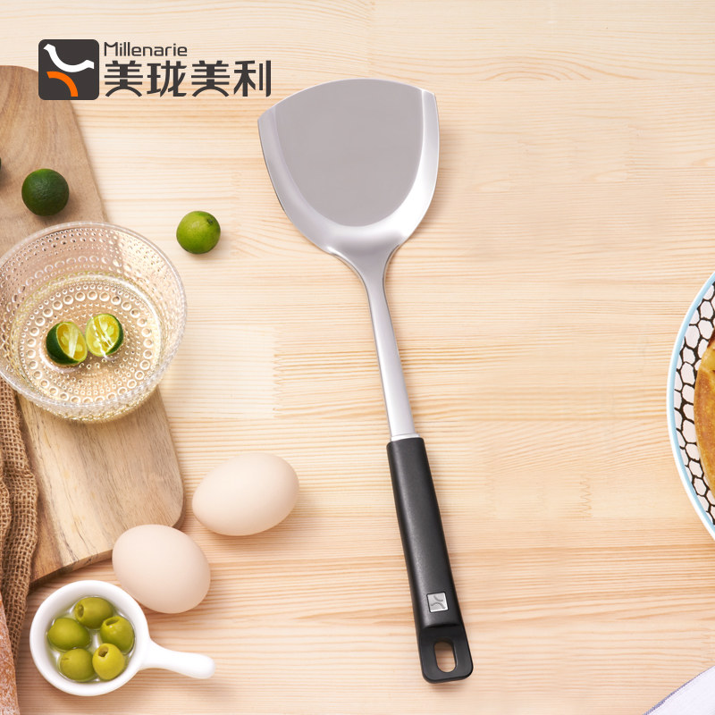 美珑美利 Basic+系列锅铲304不锈钢中式炒菜锅铲家用厨房厨具铲子