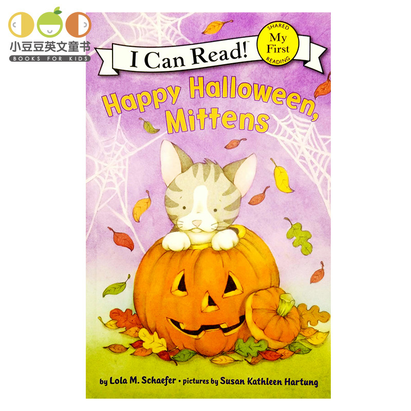 正版儿童英文绘本原版 Happy Halloween, Mittens 4-8岁i can read my first分级读物初阶 ...