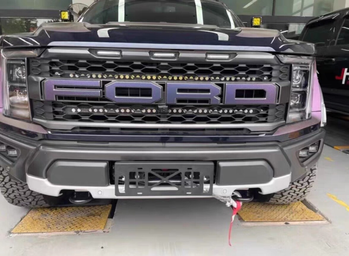猛禽F150坦途公羊车牌架改装前后牌照支架越野车牌绞盘托架牌照框