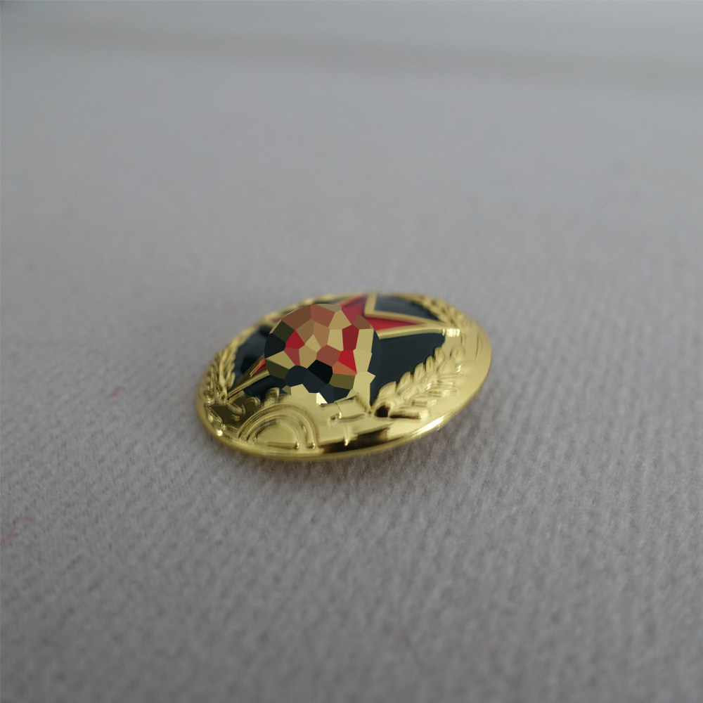 复刻金属苏联徽章55帽饰绿漆红星配件3.4CM马刺针带字
