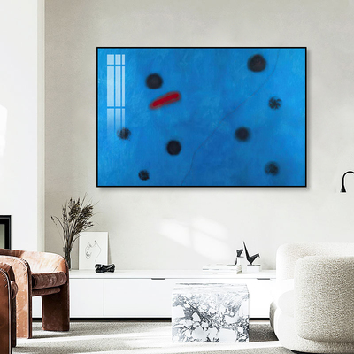胡安米罗超现实主义克莱因蓝小众卧室挂画极简抽象艺术客厅装饰画