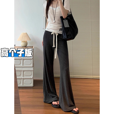 高个子加长灰色微喇裤女卫裤