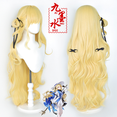 鸣潮菲比假发金色大波浪头皮顶