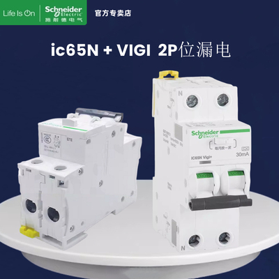 施耐德A9系列2P位置一体漏电保护器iC65N Vigi＋2P原装正品支持验