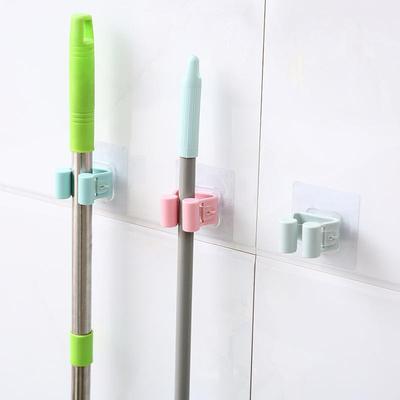 No-drill mop holder, mop clip, bathroom storage rack, broom