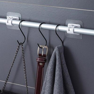 Curtain rod hook, curtain rod clamp, and fixator; no-drillin