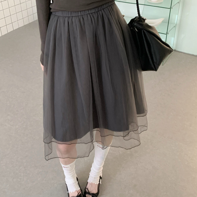 eternal.西子-春夏首爆双层网纱蓬蓬六分裙半身裙51798