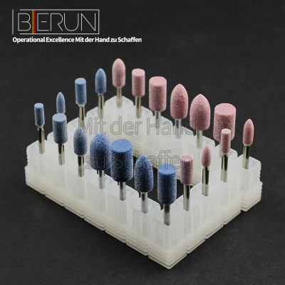 进口红刚玉砂轮磨头 火石仔打磨头 模具金属抛光 小电磨头套装3mm