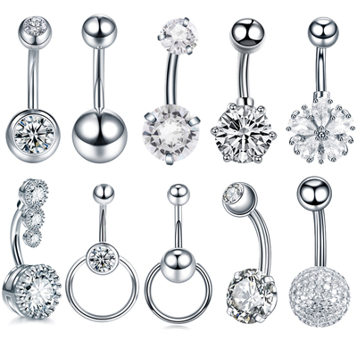 1Pc Surgical Steel Belly Button Ring Navel Nombril Piercing