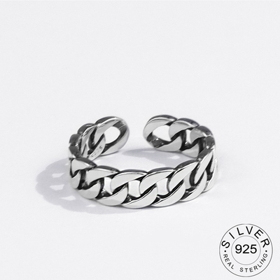 925 Sterling Silver Rings for Women Chain Vintage Wedding