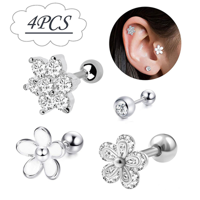 1PC Colorful Lip Stud Ring Steel Ear Tragus Cartilage