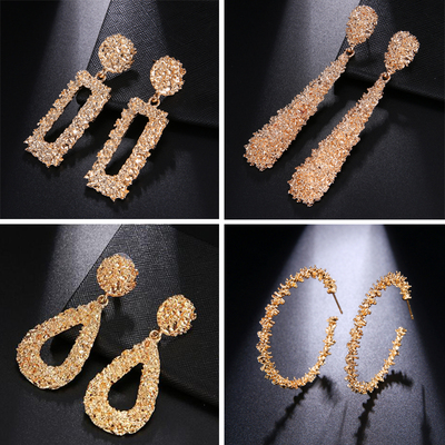 Fashion Gold Drop Earrings for Women Statement Big