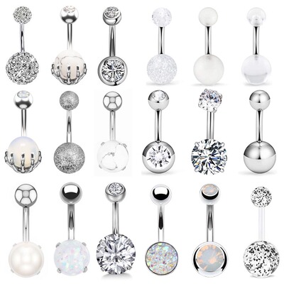 1pc 14G Belly Button Ring Navel Nombril Piercing Surgical