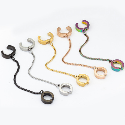 Stainless Steel Clip-on Fake Earrings Non-piercing Earcuff