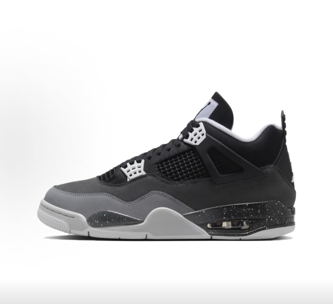 Jordan Air Jordan 4 中帮 复古篮球鞋 男款 黑白灰FQ8138-002