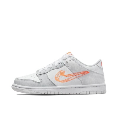 NikeDunk 3D Swoosh 低帮 板鞋 灰白橙 男女同款DR0171-100