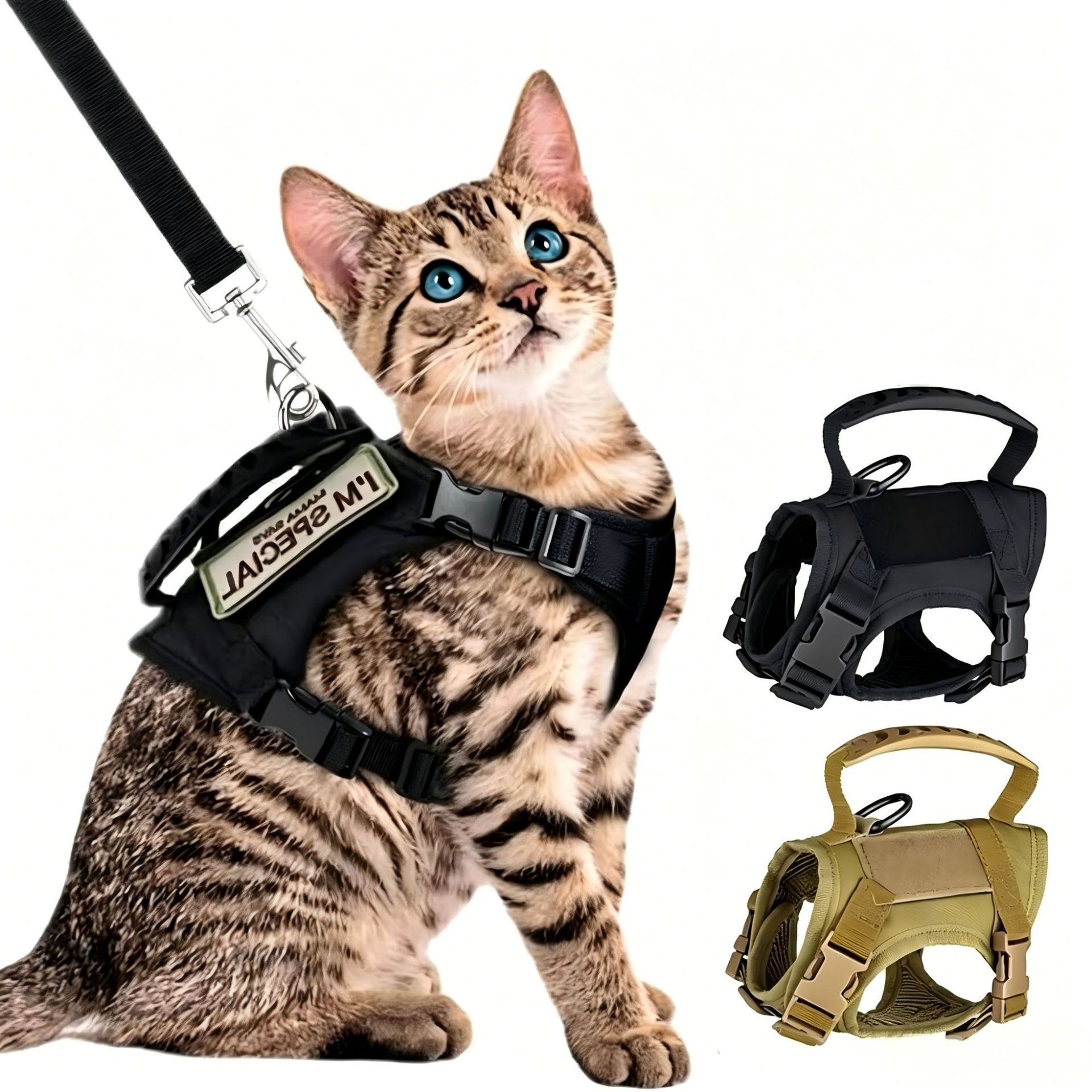 猫咪战术胸背带背心式牵引绳防挣脱可调节外出溜猫绳狗小型犬链子