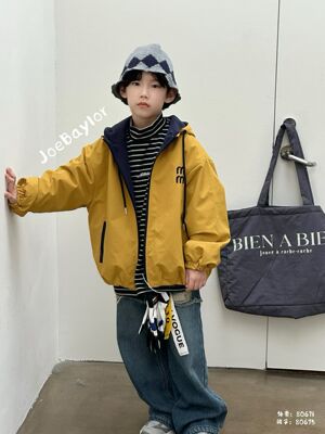 乔贝乐2025秋冬新款男女童韩版百搭休闲二穿外套加绒冲锋衣80671