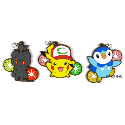 宝可梦橡胶挂件日单散货口袋妖怪皮卡丘玛夏多波加曼凤王周边谷子