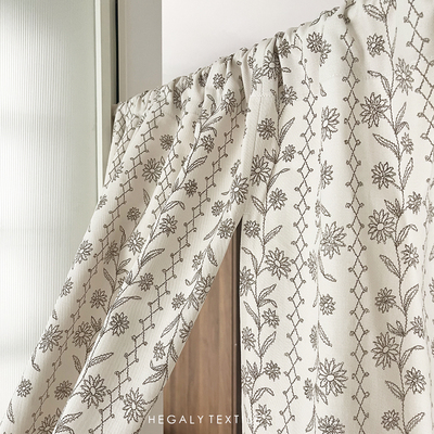 奶咖山野小花复古棉质门帘隔断帘