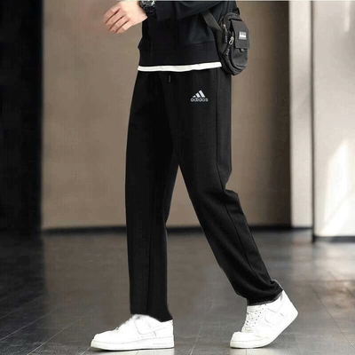 阿迪达斯针织直筒运动裤假一罚十