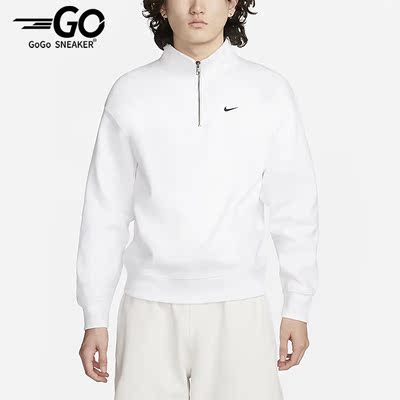耐克正品男子运动加绒半拉链卫衣
