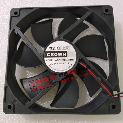 全新 CROWN AGE12025B24MF 12025 24V 0.31A 2线 机箱/变频器风扇