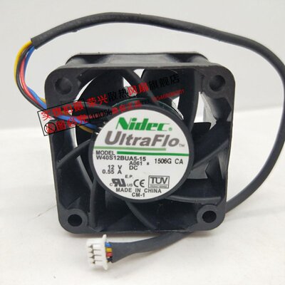 Nidec 4028 W40S12BUA5-15 12V 0.55A 4线PWM 暴力1U交换机风扇