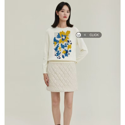 【恋PCH】时尚简约百搭压纹半身裙高腰简约气质显瘦潮流范EA15