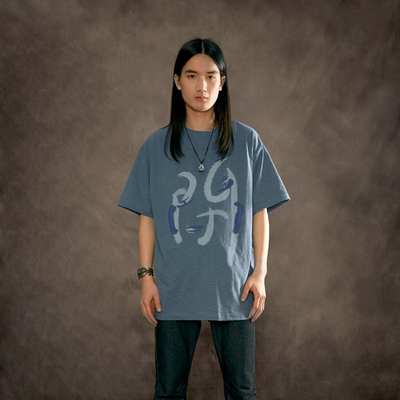 42 spaceship原创设计日系复古数码印重磅竹节棉T恤夏日男女同款