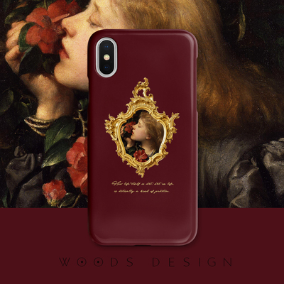 全包imd复古棕红全包手机壳