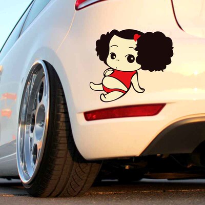 kook大肚子美女卡通动漫遮挡车贴