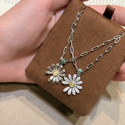 G D同款小雏菊银项链·通体s925银电镀18k金