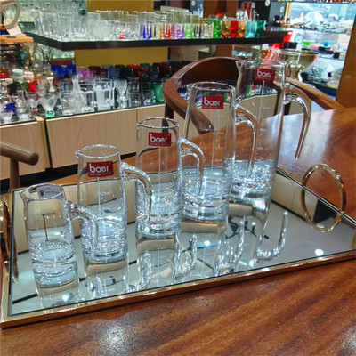 贝尔baer半手工白酒分酒器高端水晶玻璃刻度小酒壶洋酒公杯醒酒壶