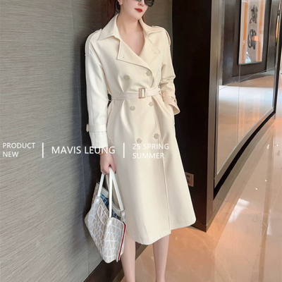 MAVIS LEUNG 王炸回归 上千品质抗皱垂感挺阔翻领英伦白月光风衣