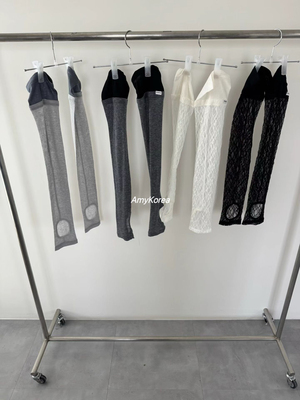 Tempting Amy韩代 26早春 东大门 蕾丝拼色 踩脚袜套 洋气百搭