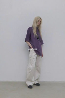 tempting Amy韩代 26早春 东大门 休闲工装裤 直筒口袋 纯色百搭