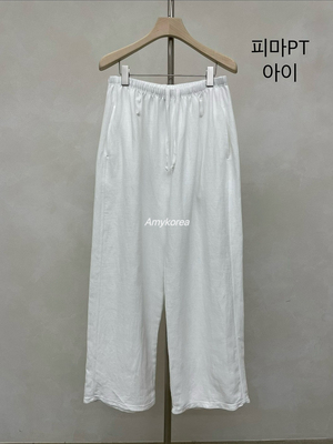 lake Amy韩代 26春夏 东大门 系带亚麻 休闲裤 直筒纯色百搭