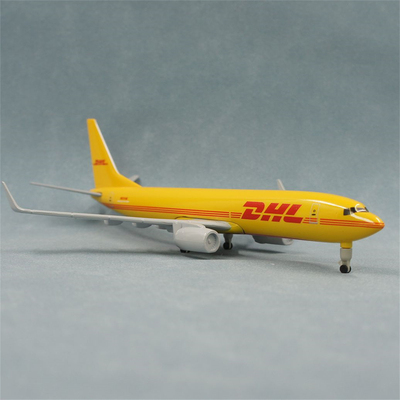 DHL黄色仿真飞机模型收藏摆件