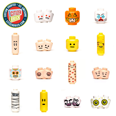 现货美国 citizenbrick 人仔开模头 大头 长头 双头 搞怪积木MOC