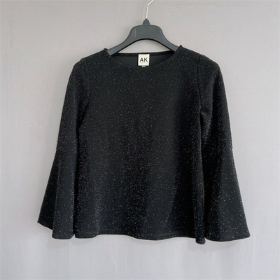 大码女装秋装八分袖T恤亮丝上衣