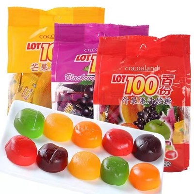 进口百分百什锦水果味软糖150g
