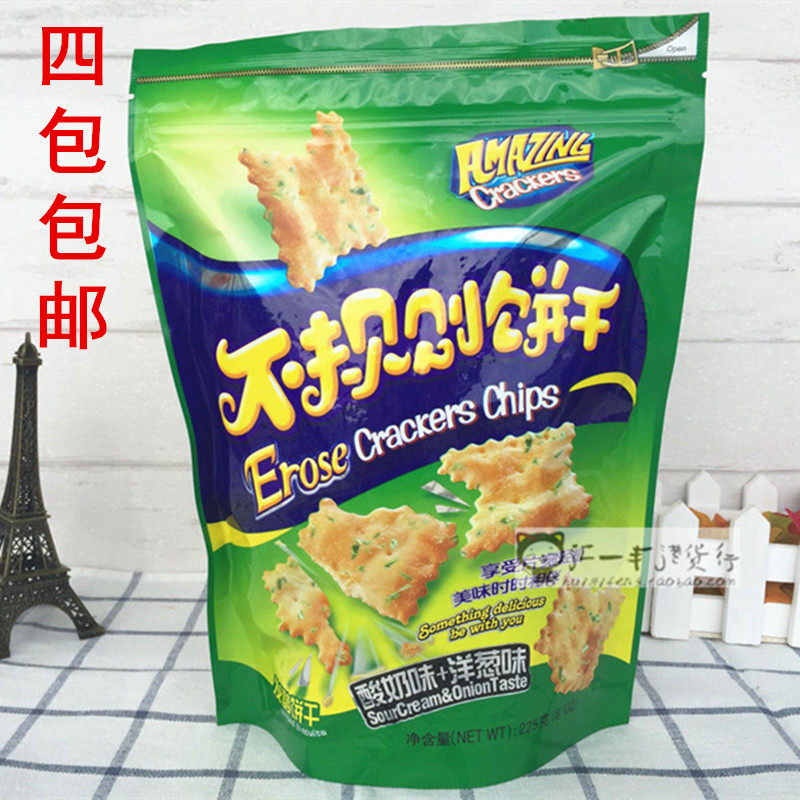 味之旅不规则饼干咸发酵梳打饼干休闲零食品 惊奇脆片饼干225g
