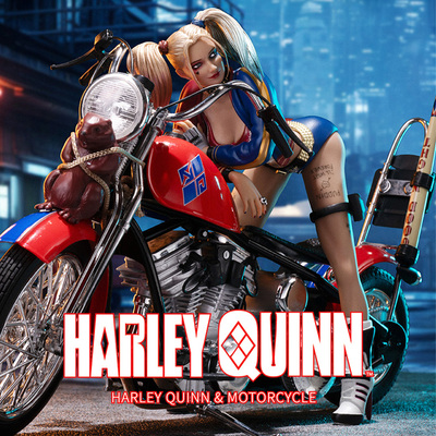 仿真小丑女哈莉奎茵人偶手办摩托