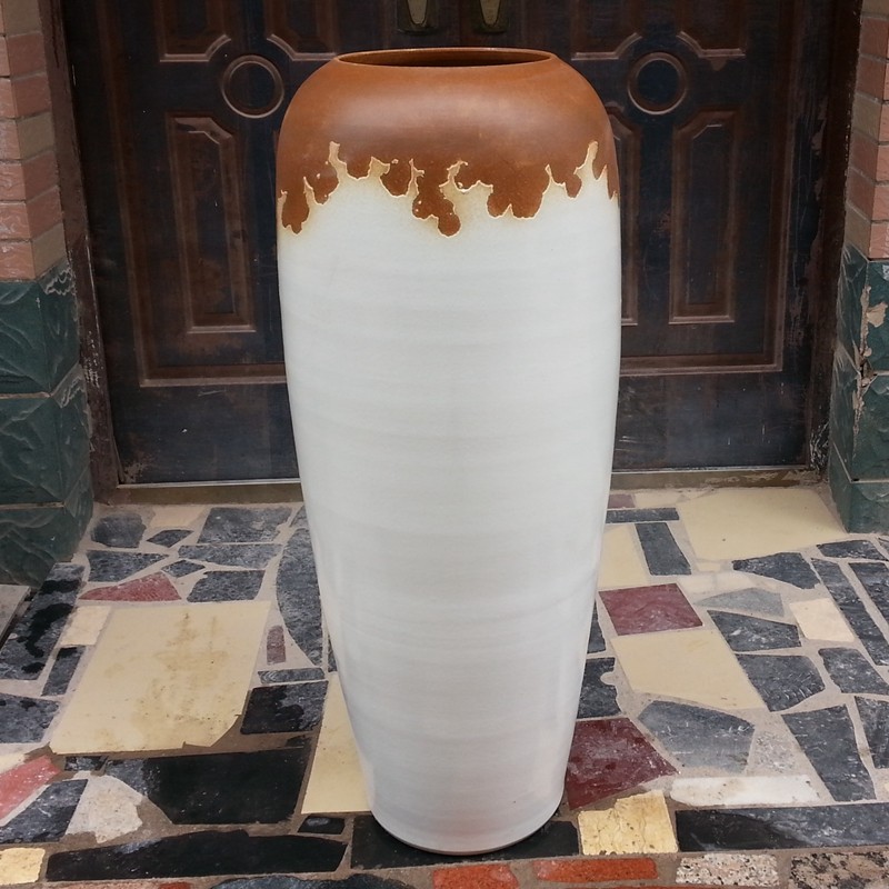 陶瓷落地花瓶新房摆件现代白色简约复古客厅酒店家居装饰创意陶罐