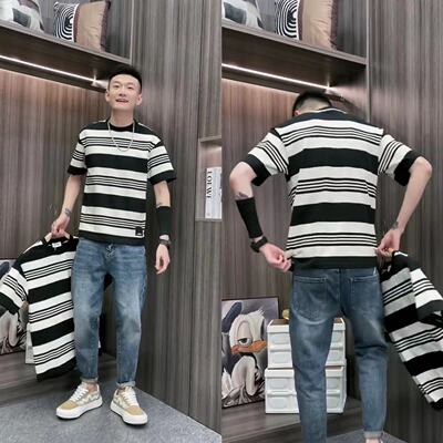 短袖青春潮流青年条纹T恤舒适