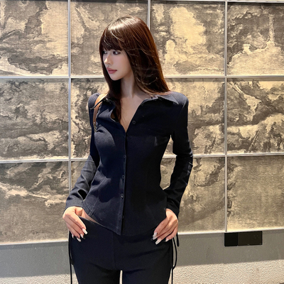 Lienni中古款修身牛仔针织套装